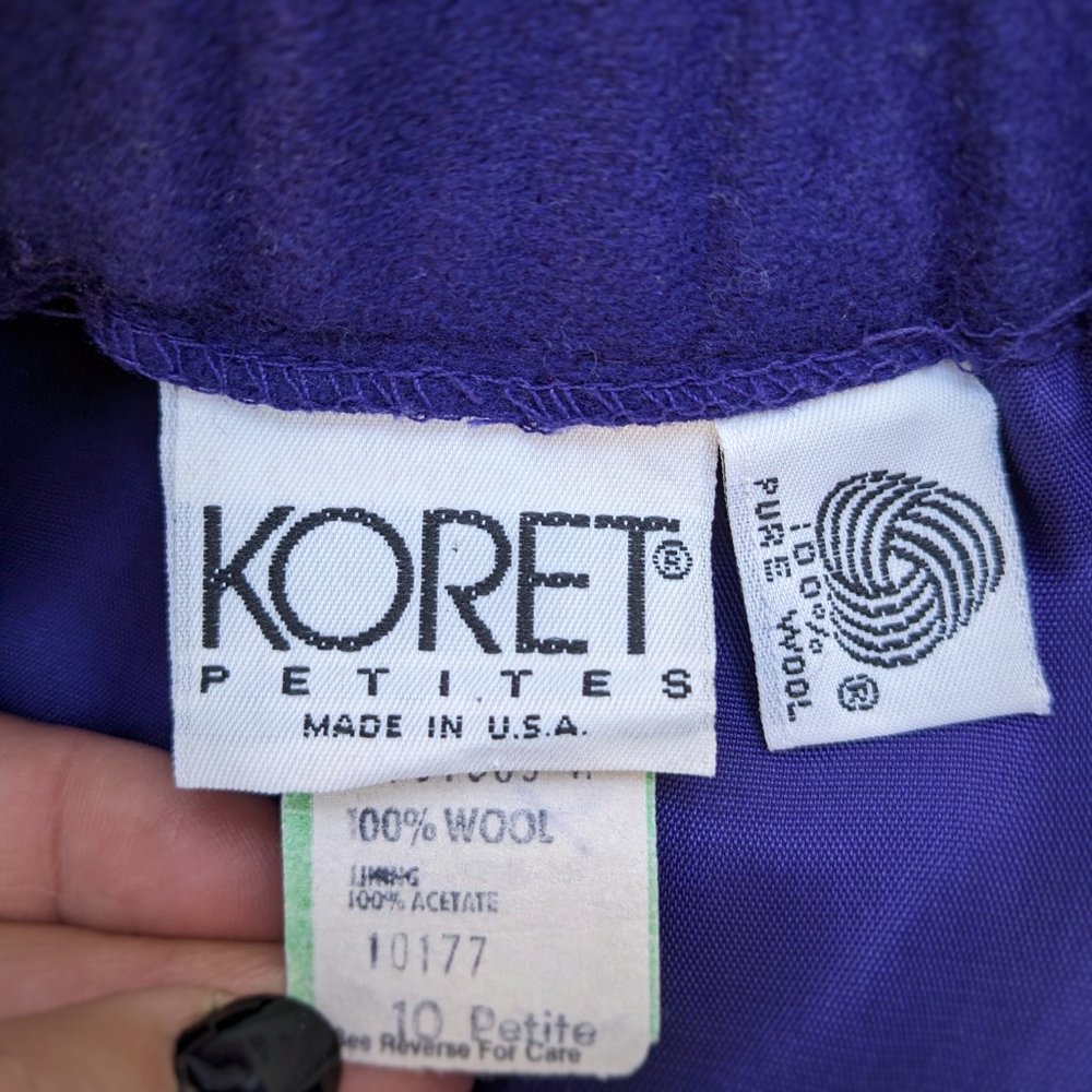 Vintage Koret 50s/60s Purple 100% Wool Fully Lined Pe… - Gem